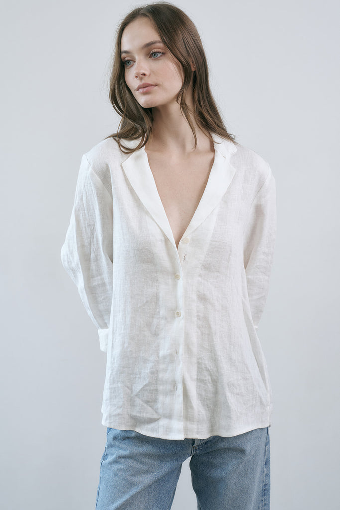 Hutton Button Front Linen Shirt – VINCENT JAMES