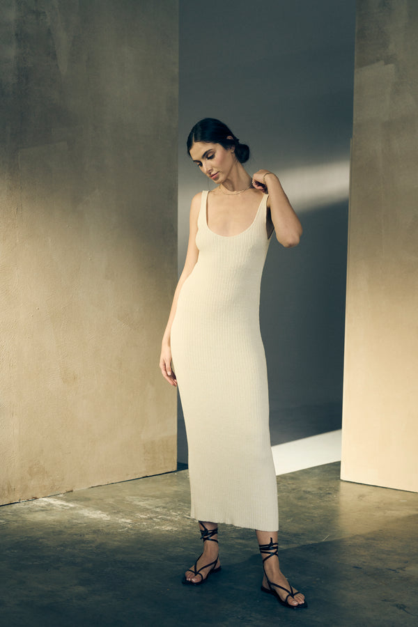 Regenerative Ribbed Knit Dress – VINCENT JAMES